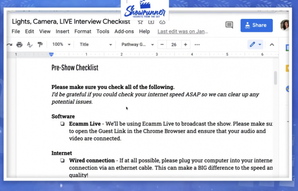 Live Streaming Checklist – Ecamm Network Blog