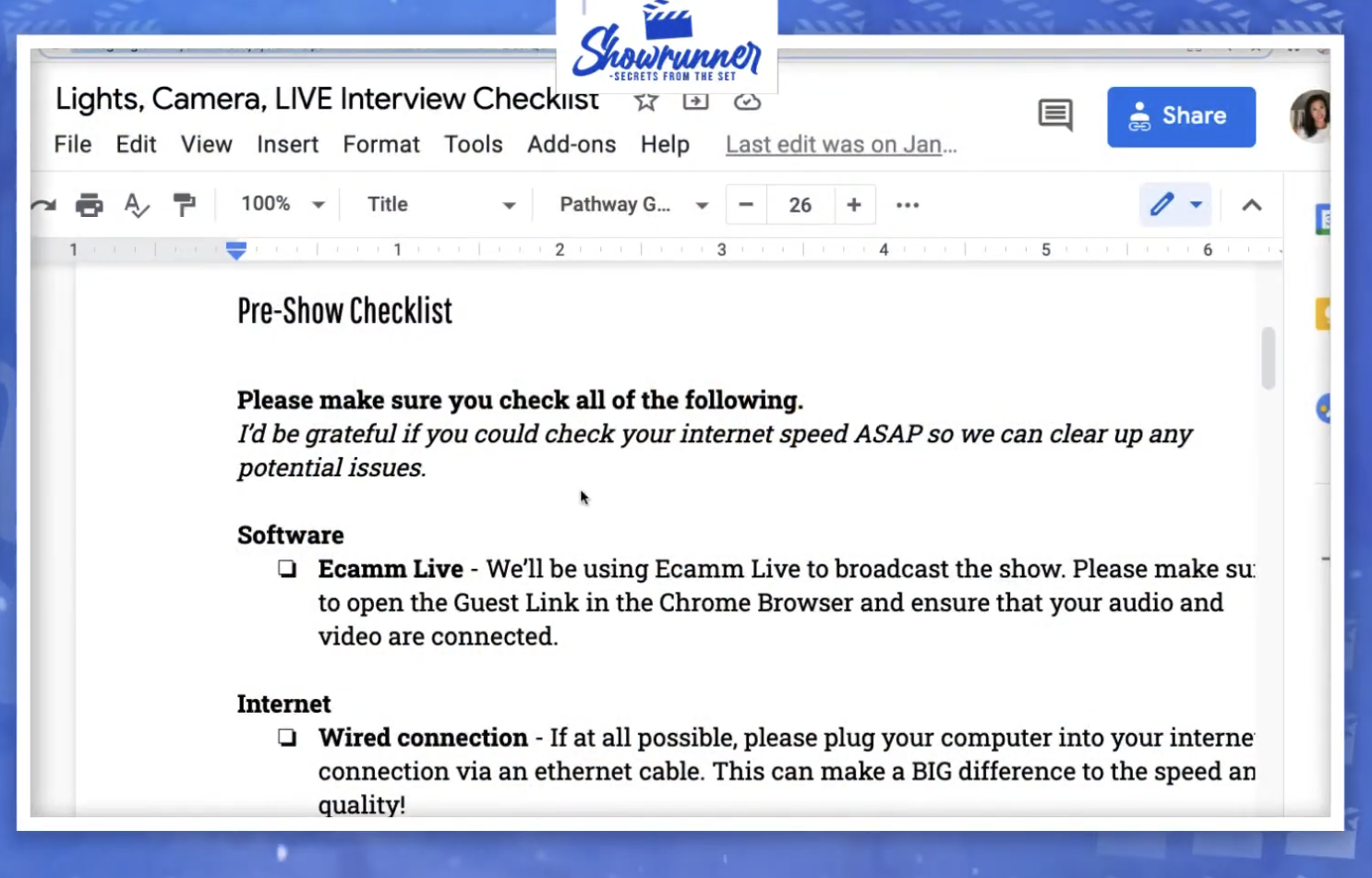 Live Streaming Checklist – Ecamm Network Blog