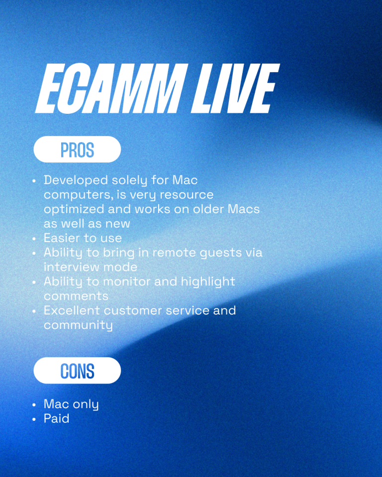 OBS Studio and Ecamm Live: Which One is Easier to Use? – Ecamm Network Blog